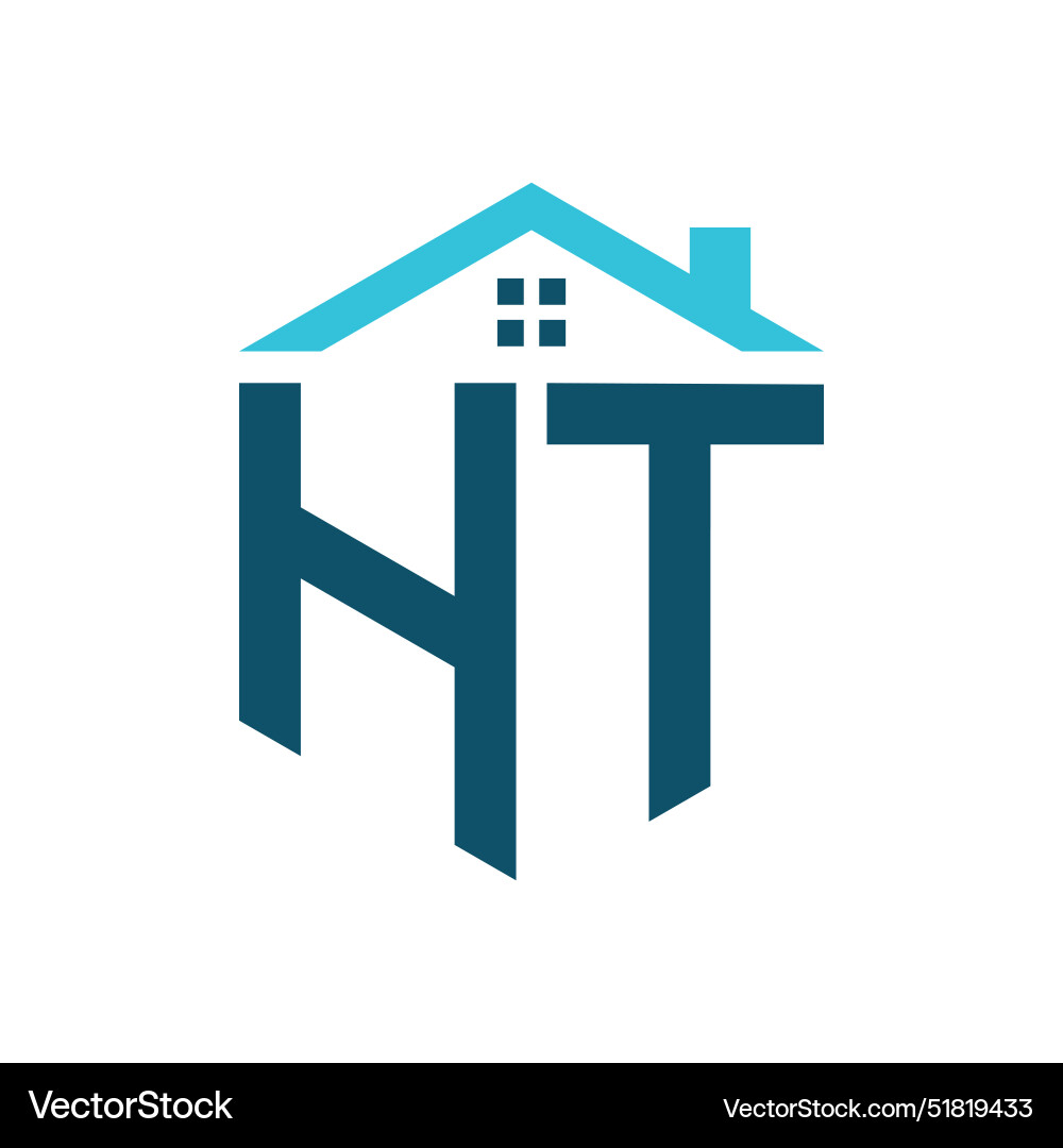 Ht house logo design template letter Royalty Free Vector