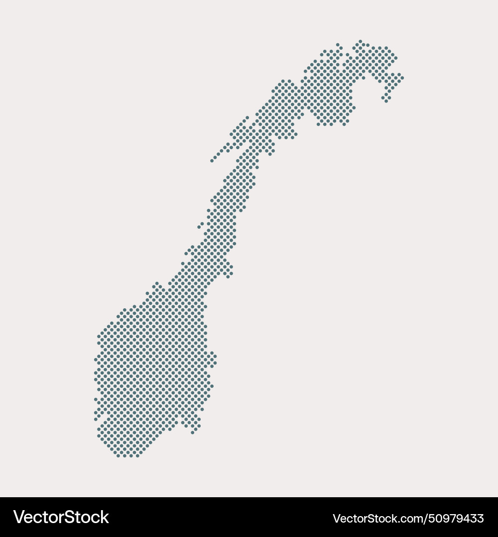 Map norway for points dotted template Royalty Free Vector