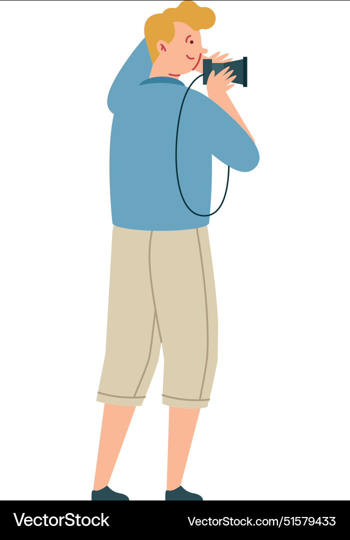 Photographer man with camera Royalty Free Vector Image