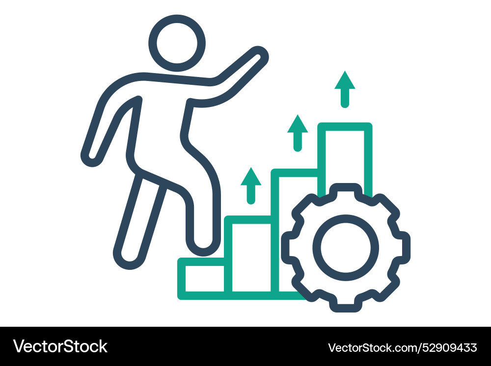 Process improvement line icon Royalty Free Vector Image