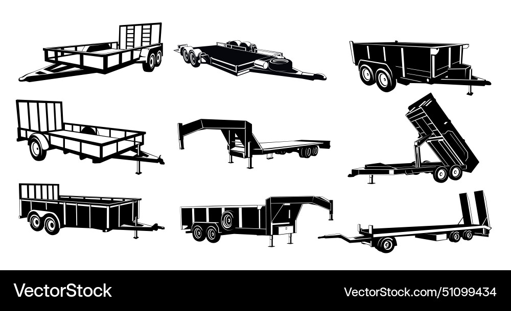 Big tex trailers for industrial heavy Royalty Free Vector