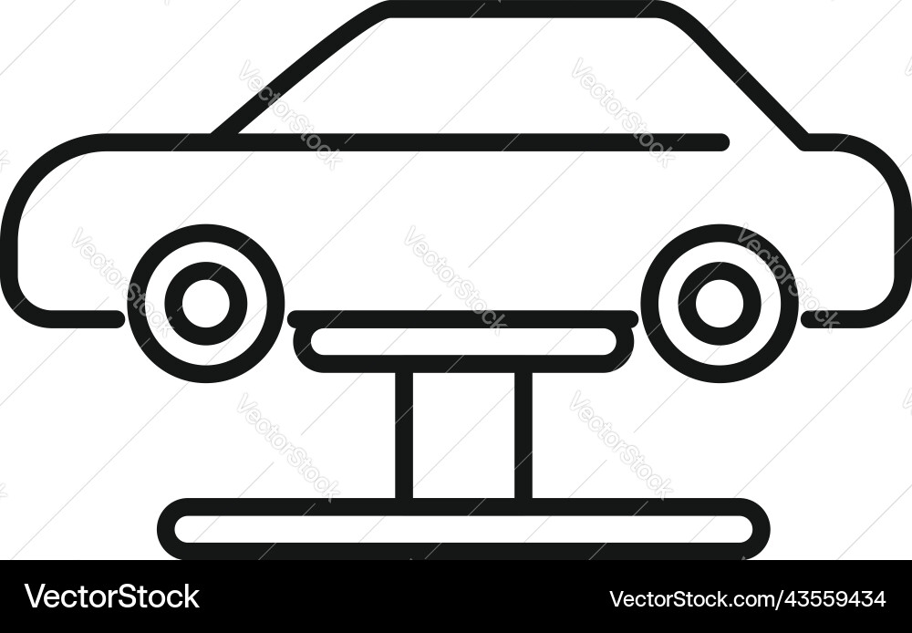 Car up stand icon outline auto service Royalty Free Vector