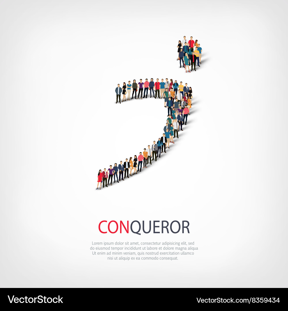 Crowded Square Conquerors Royalty Free Vector Image
