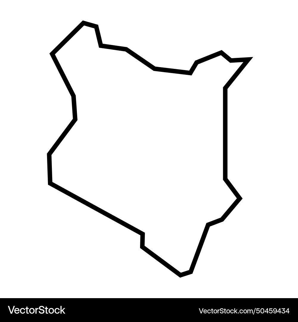 Kenya country map thick outline icon Royalty Free Vector