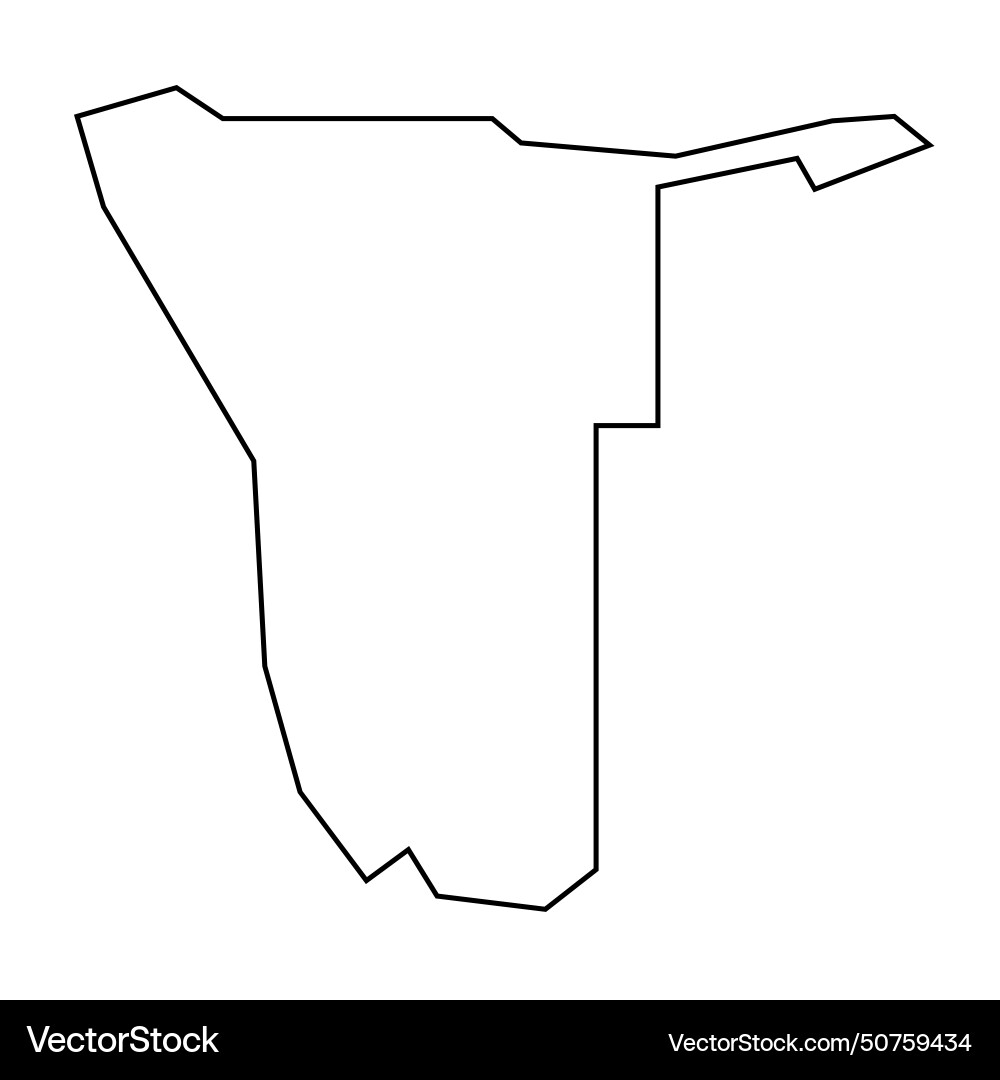 Namibia country map thin outline icon Royalty Free Vector