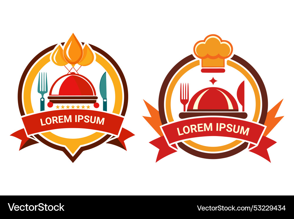 Restaurant logo customizable Royalty Free Vector Image