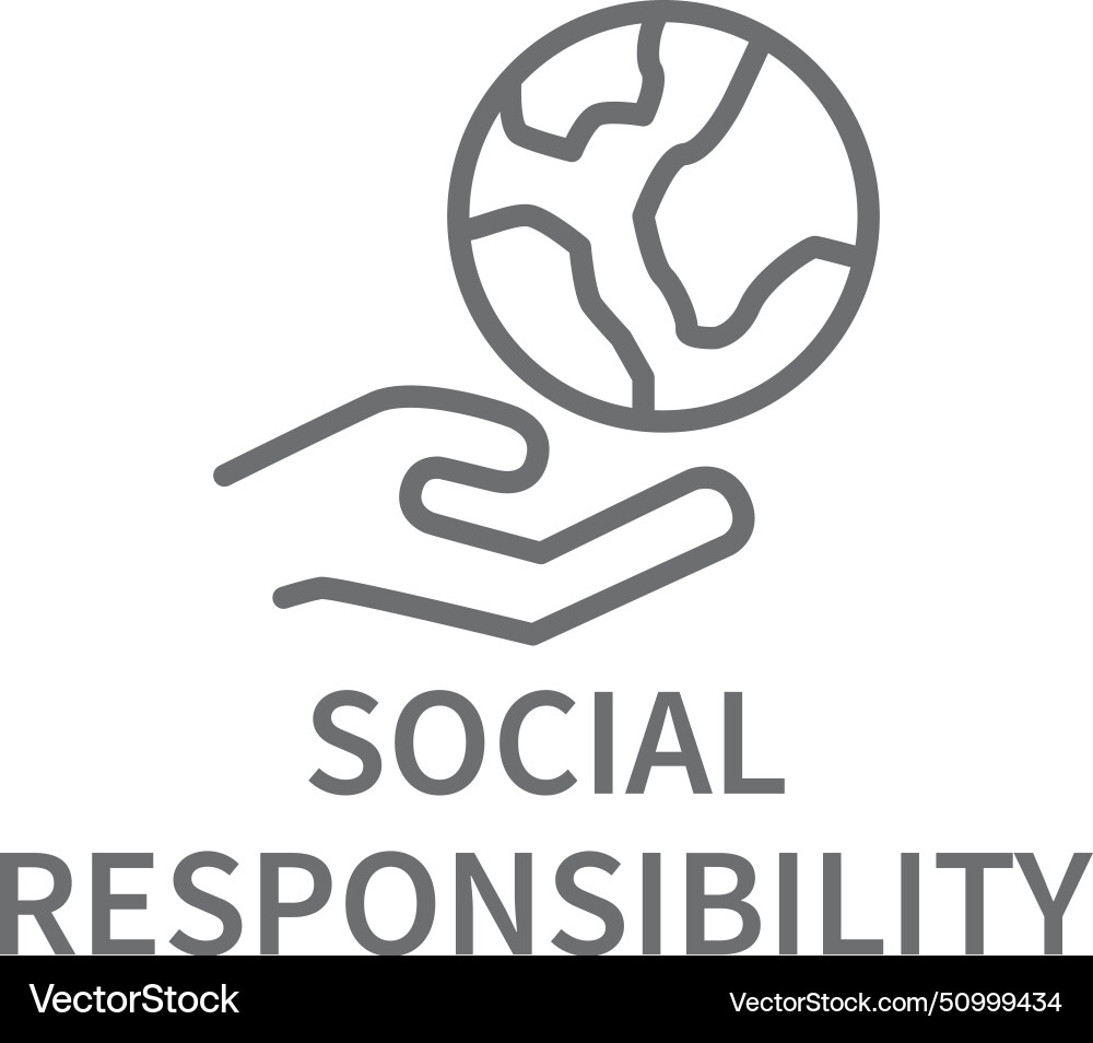 Social responsibility line icon Royalty Free Vector Image