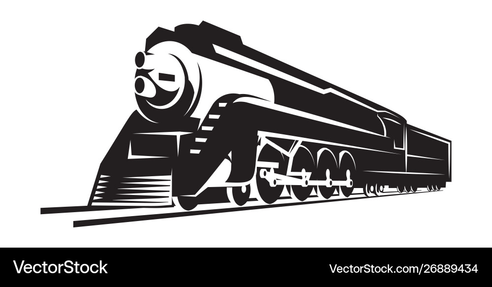 Template with a locomotive vintage train Vector Image