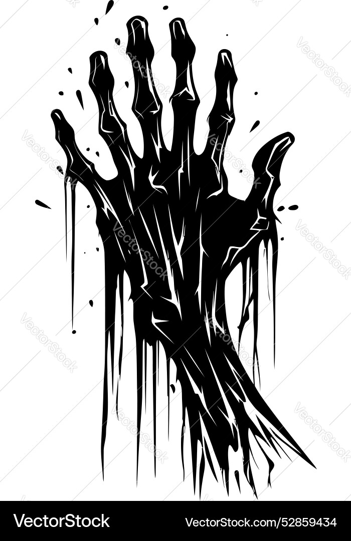 Terrifying tendrils zombie hands symbolic emblem Vector Image