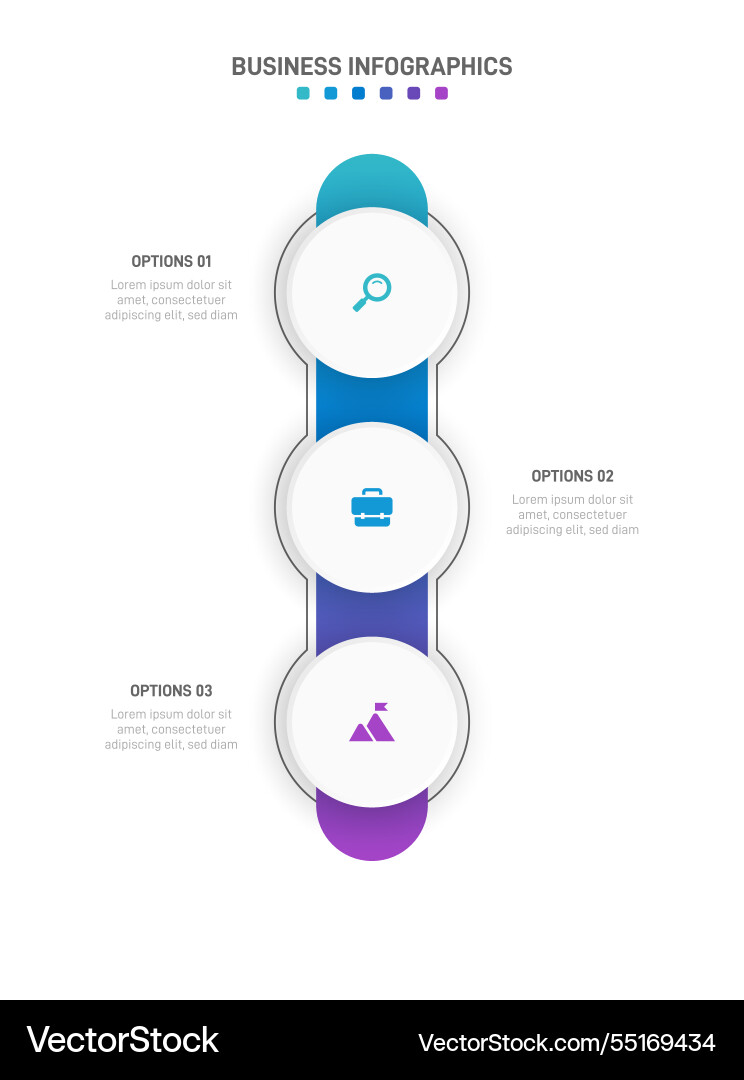 Vertical progress bar featuring 3 arrow-shaped Vector Image
