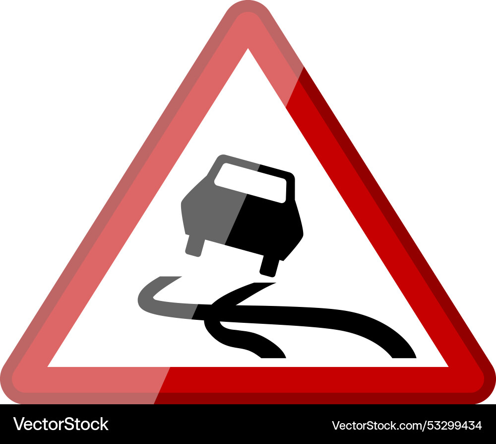 Warning road sign cartoon Royalty Free Vector Image