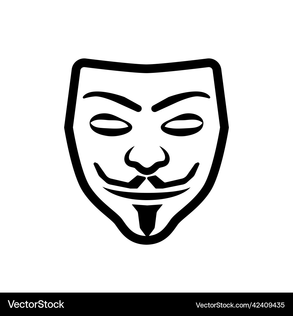 Anonymous guy fawkes mask icon confidentiality Vector Image