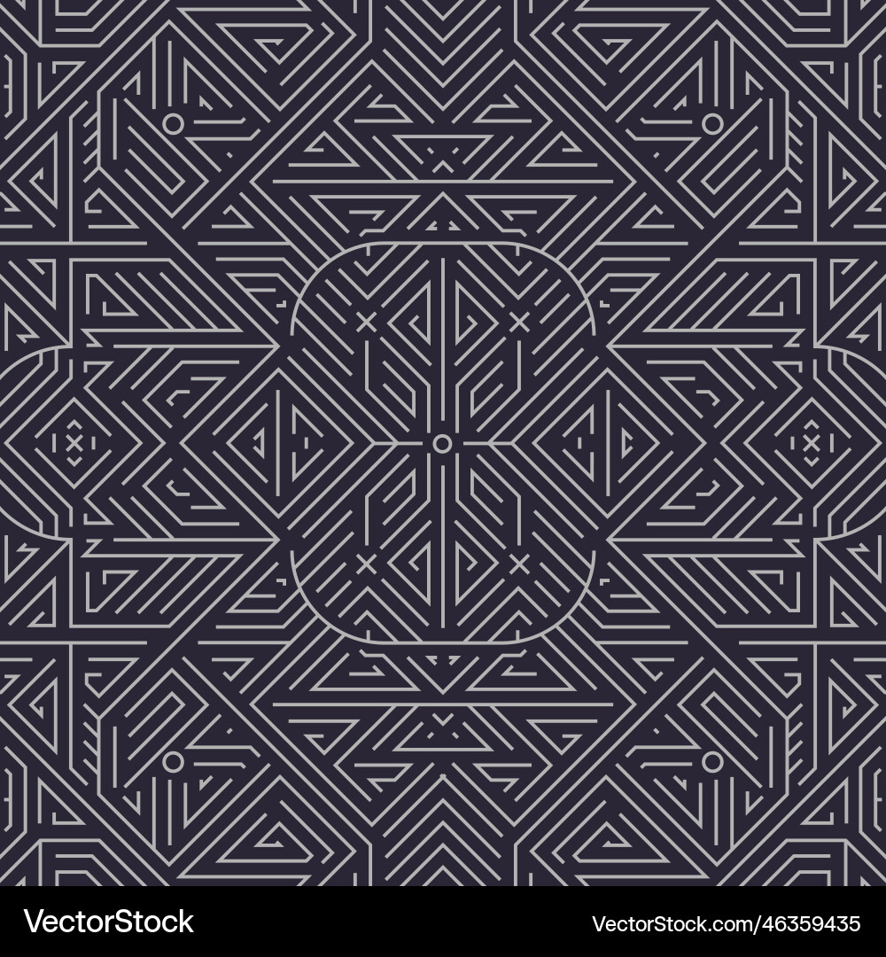 Art deco silver black seamless pattern Royalty Free Vector