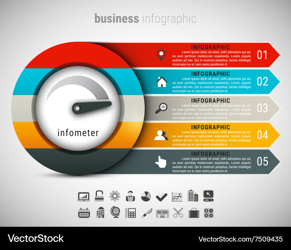 Business Speedometer Infographic Royalty Free Vector Image