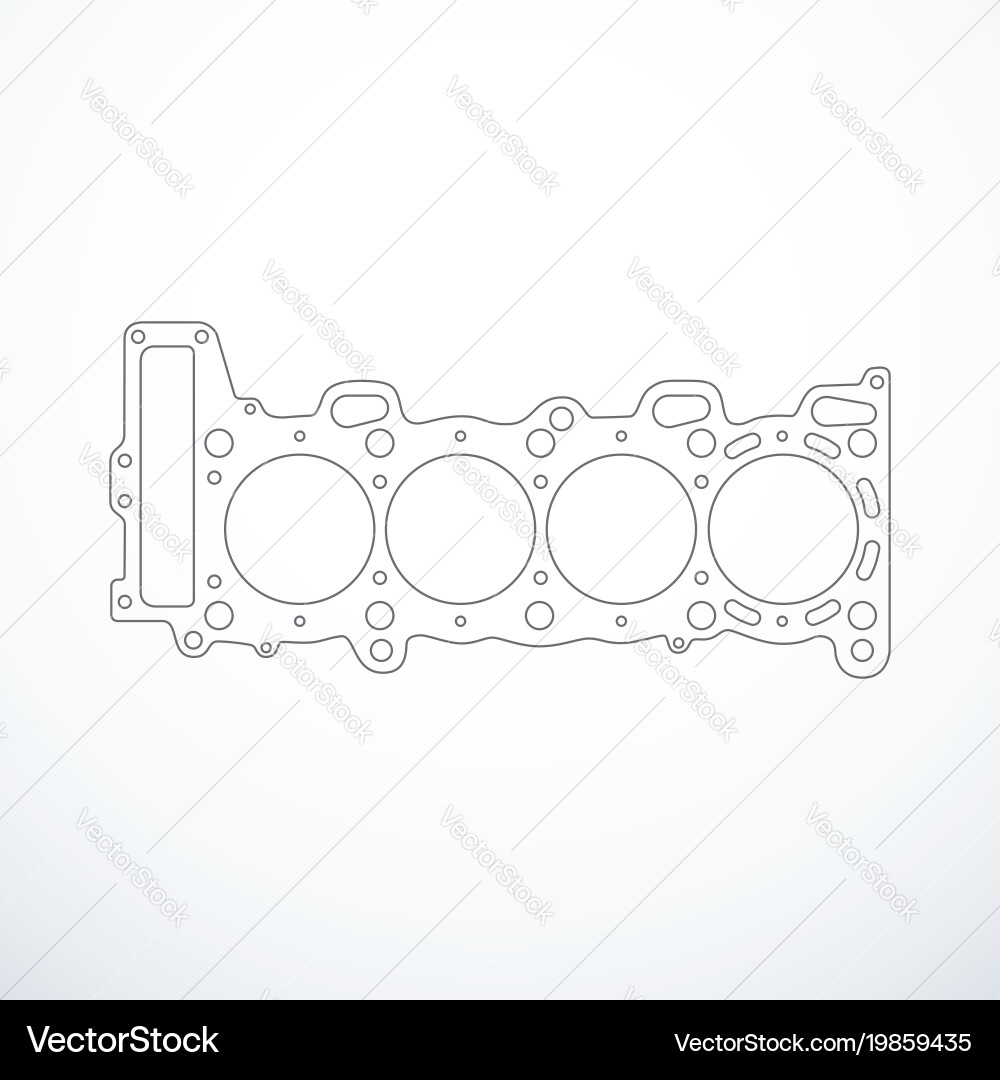 Cylinder head gasket isolated Royalty Free Vector Image