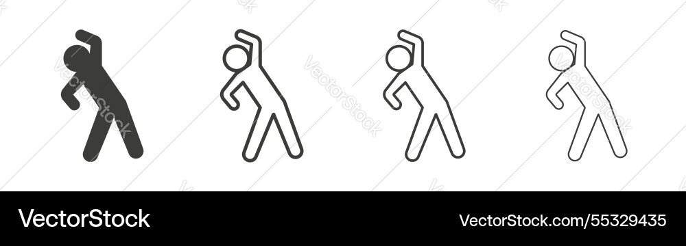 Fitness exercise icons set graphic designs Vector Image