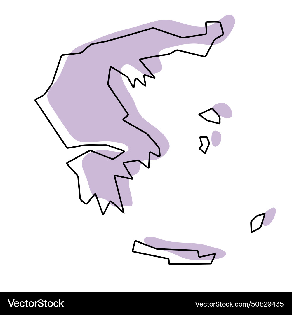 Greece simplified map Royalty Free Vector Image
