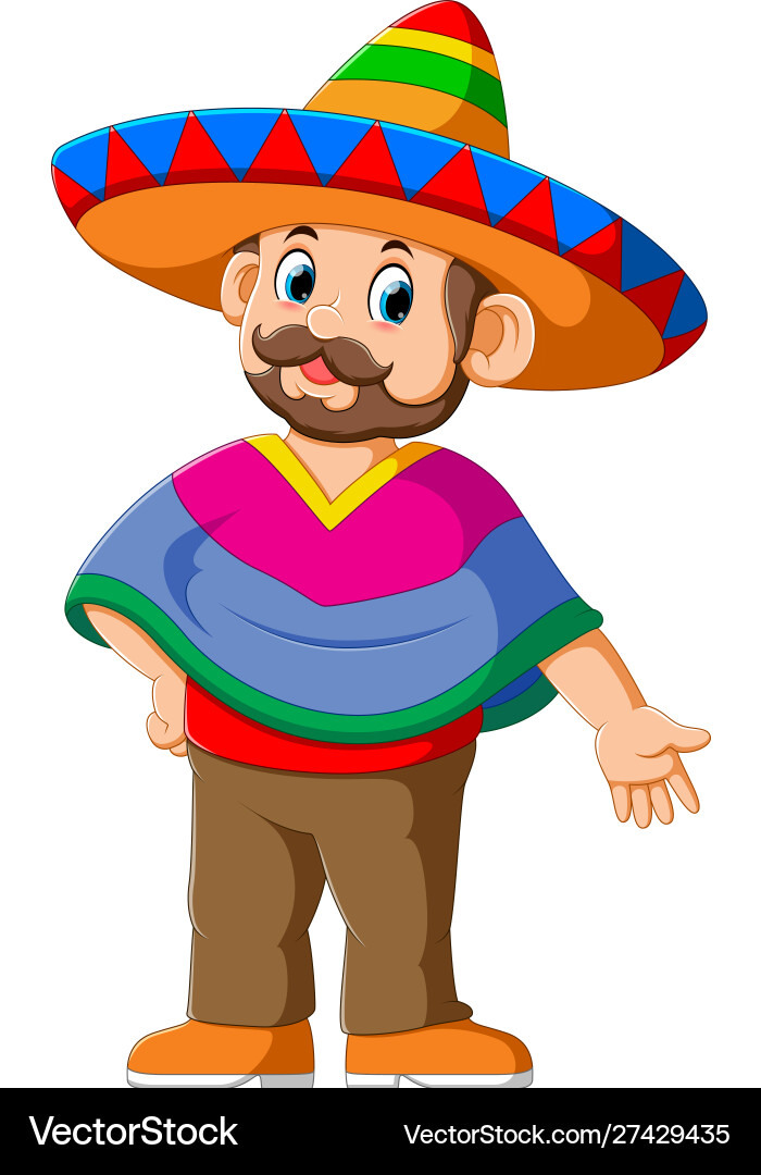 Happy mexican cartoon character Royalty Free Vector Image