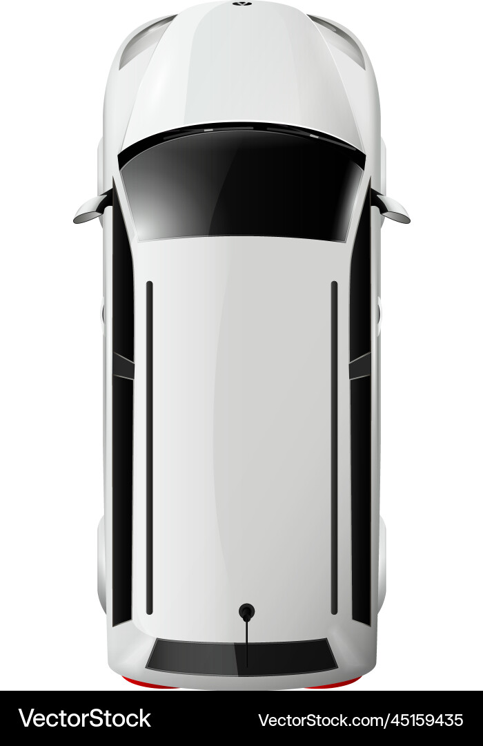 Hatchback top view composition Royalty Free Vector Image