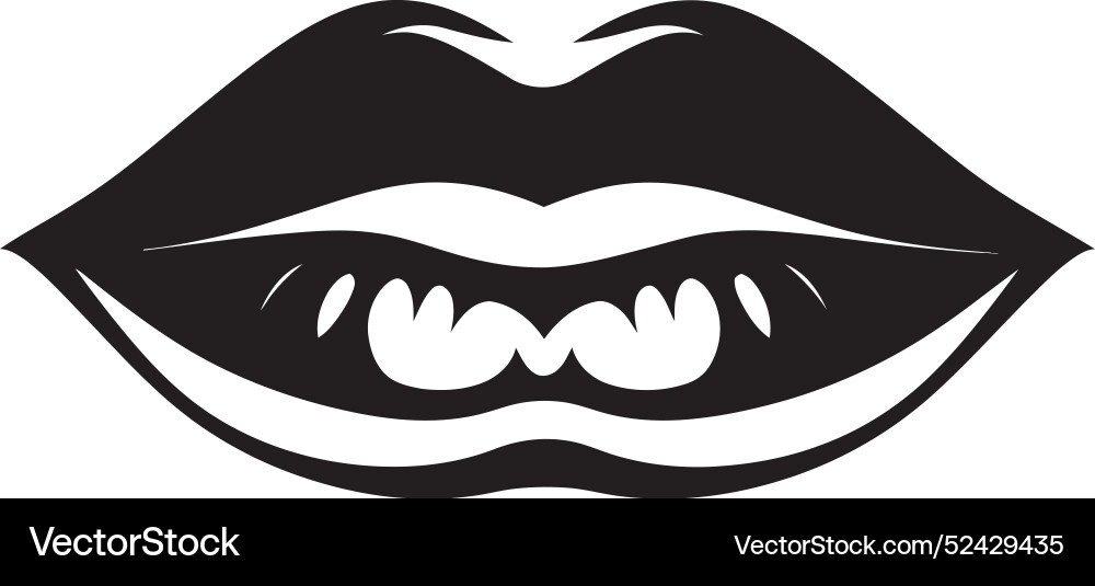Ink and intricacy black lips Royalty Free Vector Image