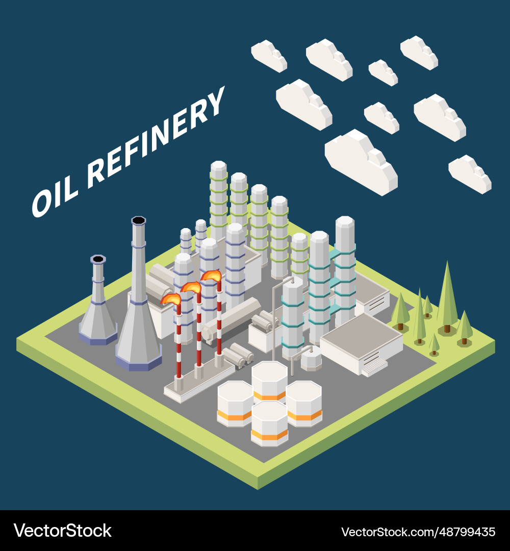 Oil refinery Royalty Free Vector Image - VectorStock