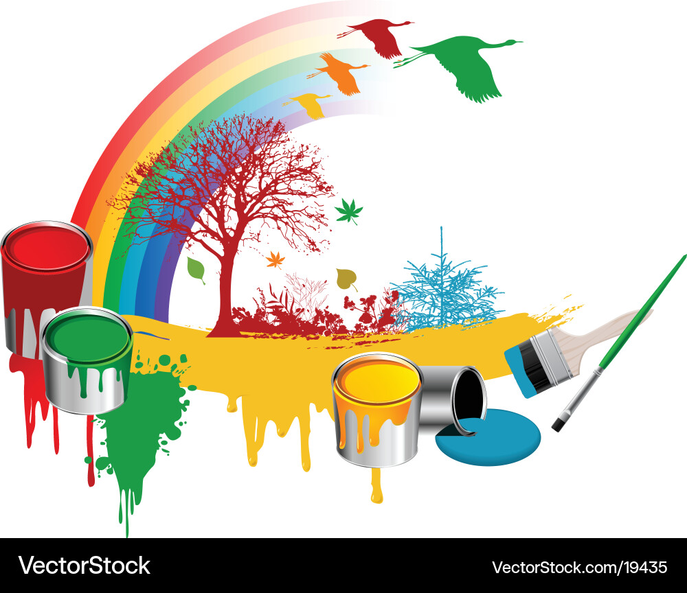 Paint rainbow design Royalty Free Vector Image