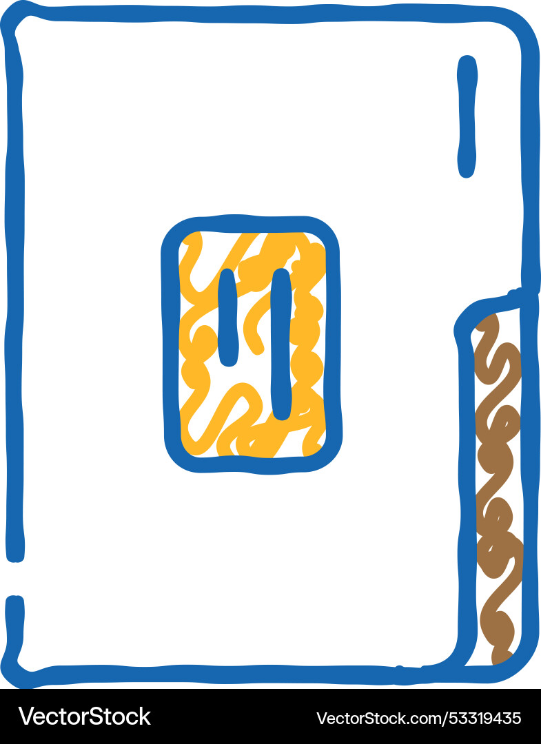 Paper folder icon doodle Royalty Free Vector Image