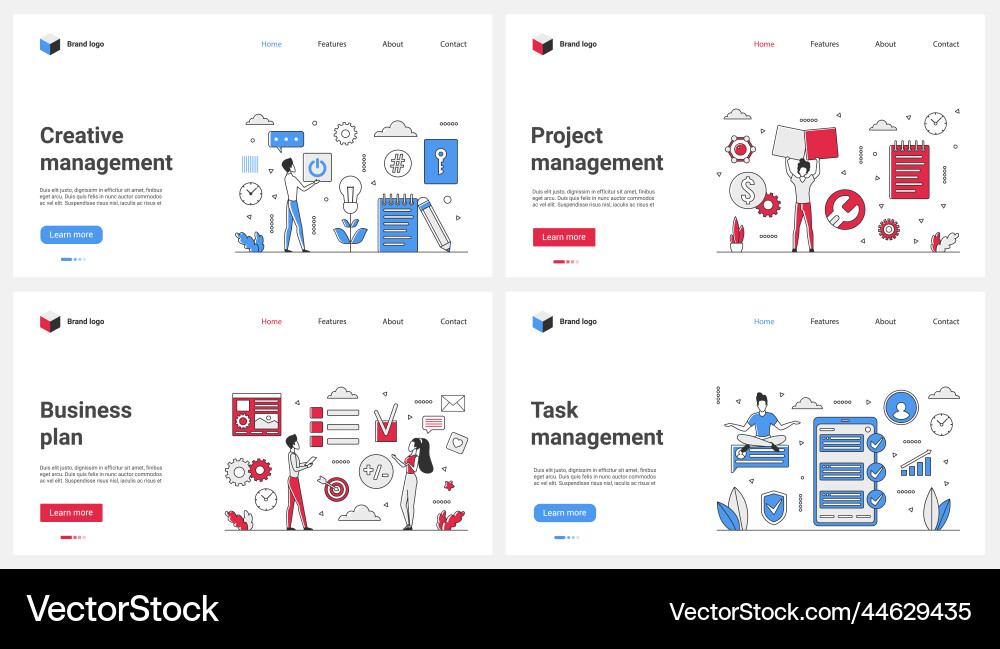 Project management business plan and list task Vector Image