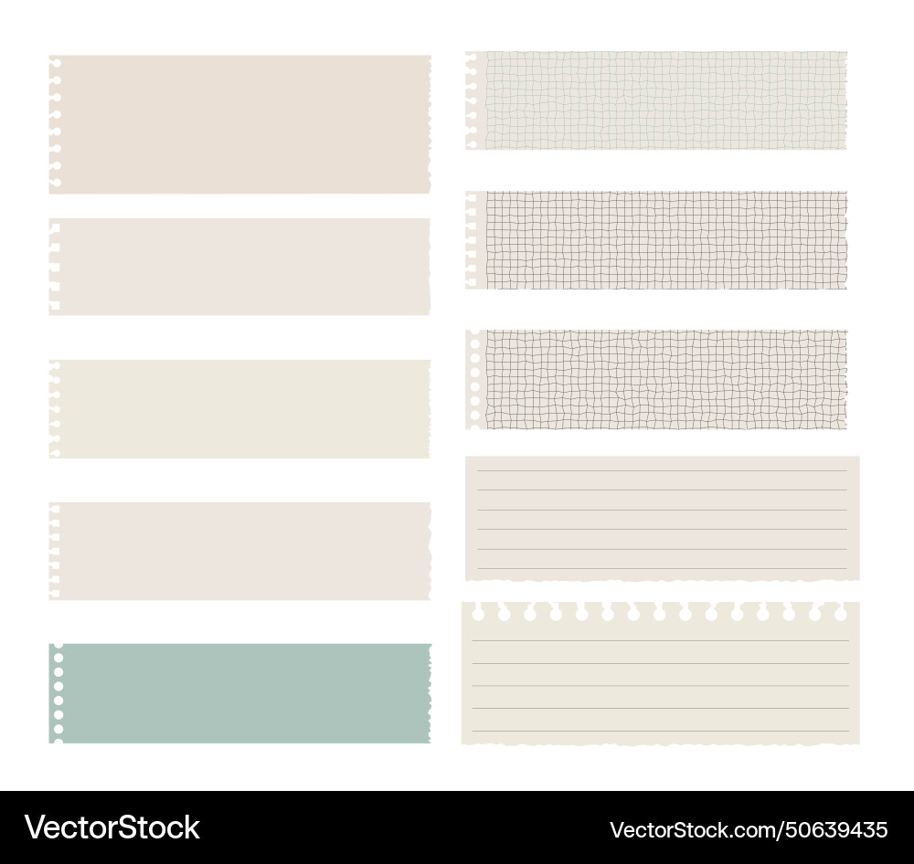 Scrapbook papers blank notepad pages Royalty Free Vector