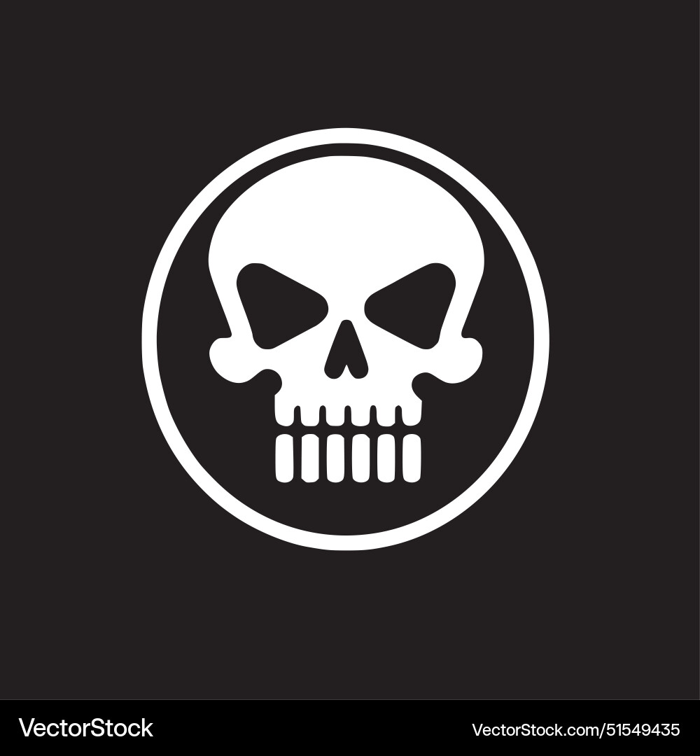 Skull - minimalist and flat logo Royalty Free Vector Image