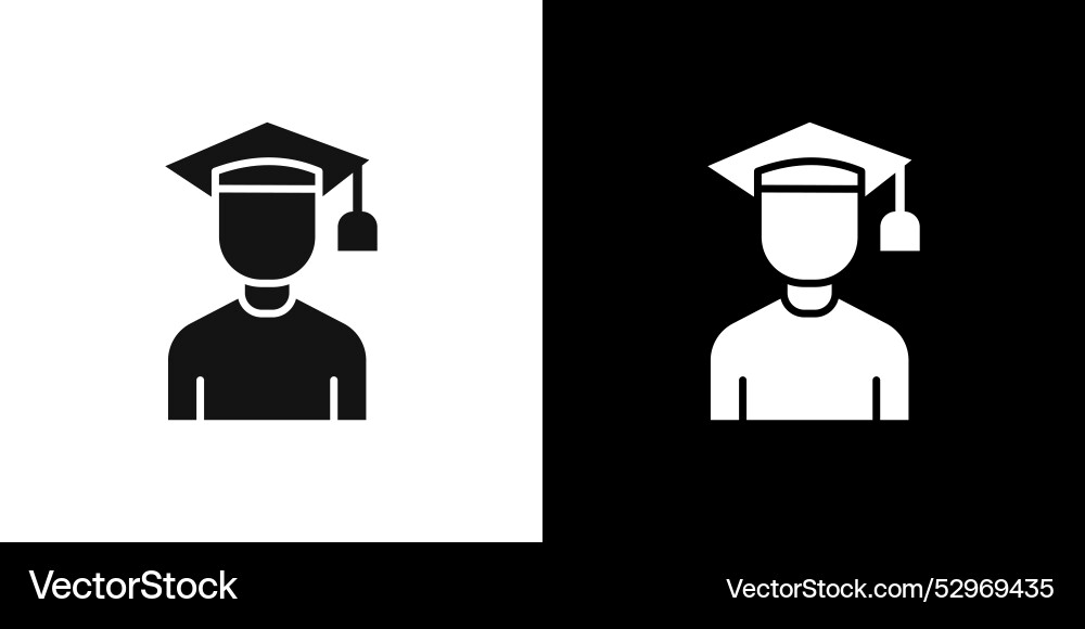 Student icon flat fill set collection Royalty Free Vector