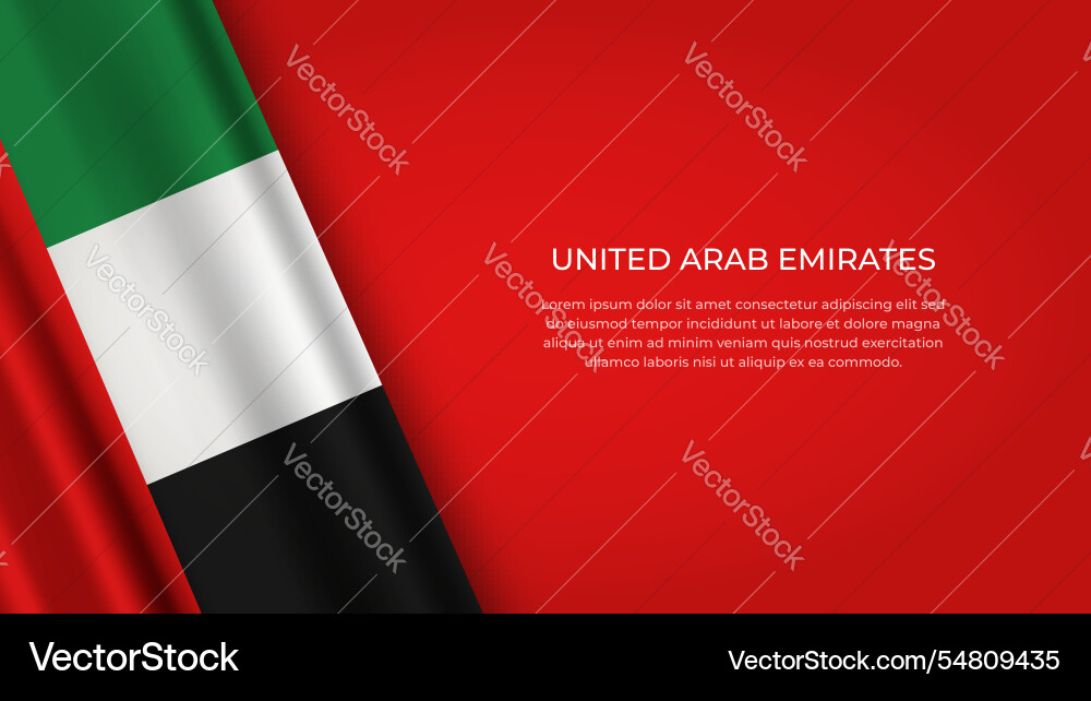 Uae flag with original color Royalty Free Vector Image