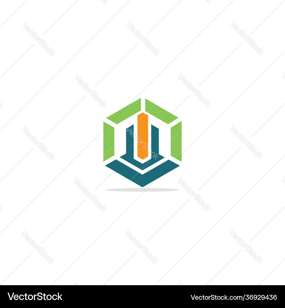 Abstract Polygon Building Logo Royalty Free Vector Image
