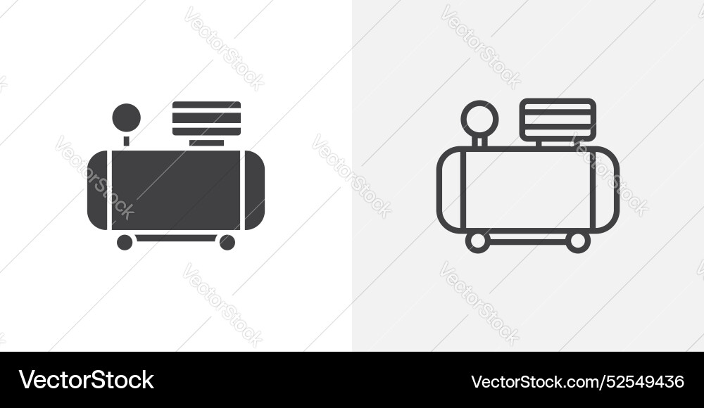 Air compressor thin line icon set Royalty Free Vector Image