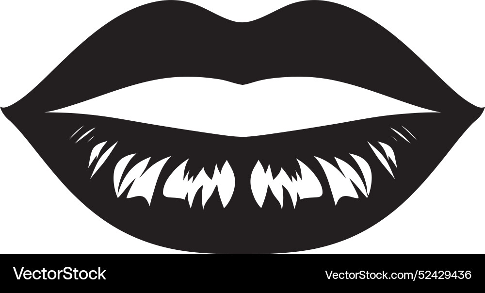 Artistic minimalism black lips in formexpression Vector Image