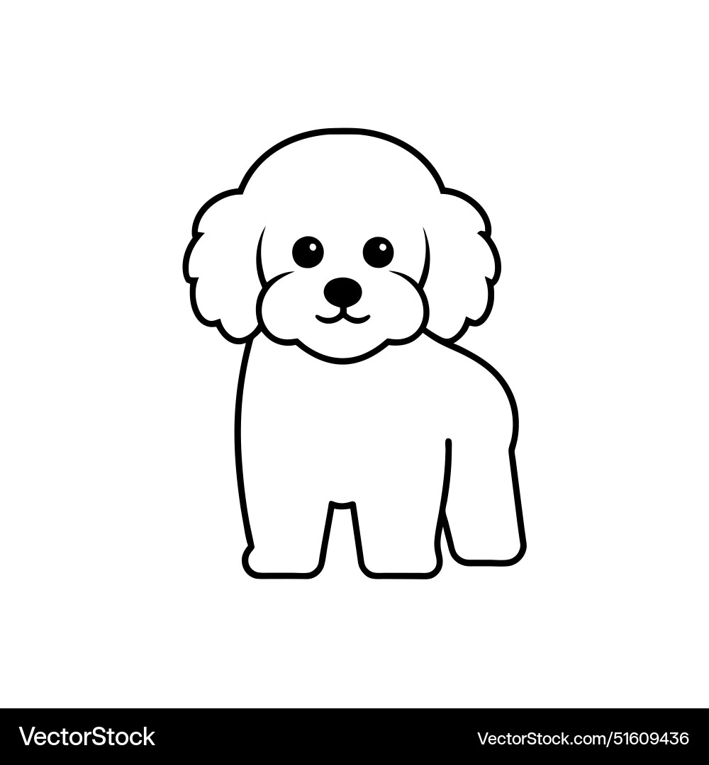 Bichon frise dog goes icon Royalty Free Vector Image