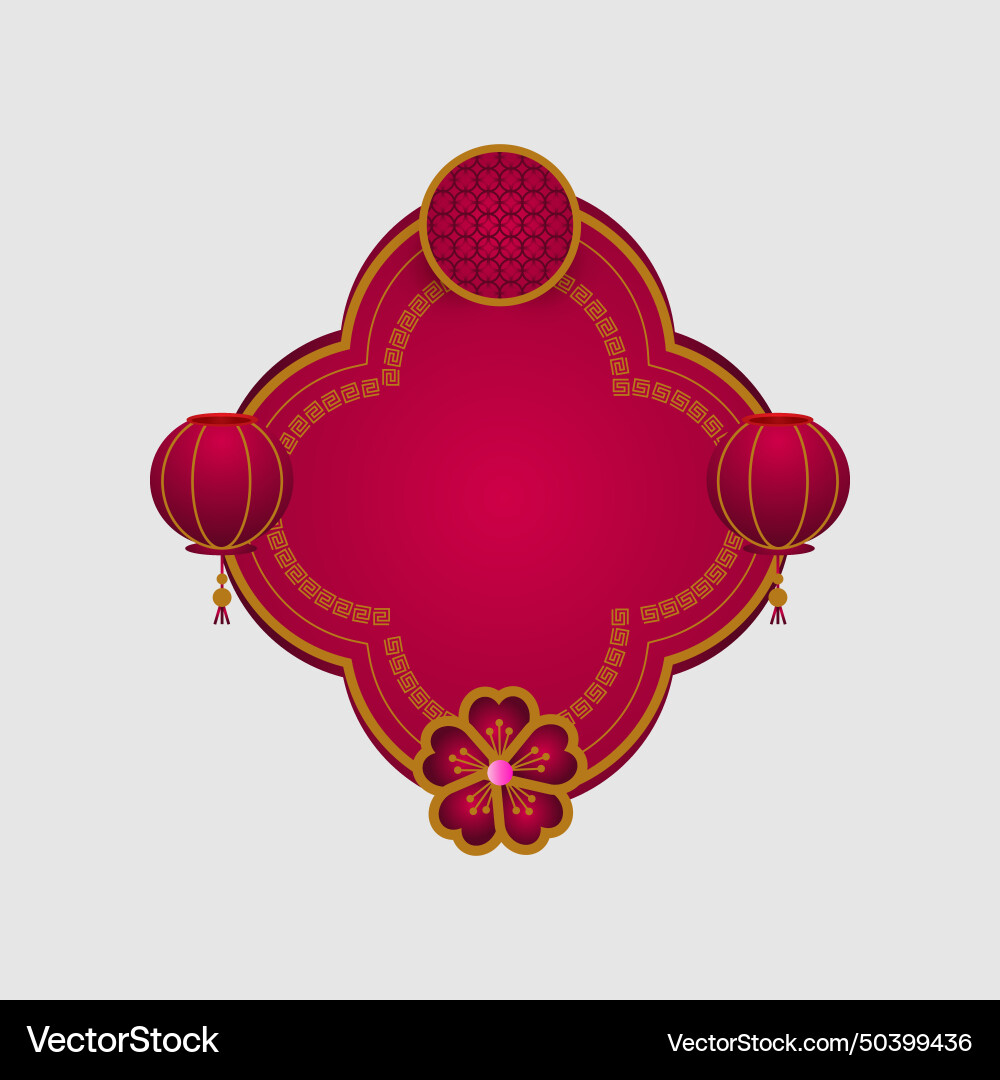 Blank red chinese frame card template design – Free Vector | VectorStock