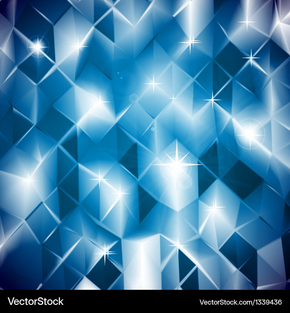 Blue triangles shine background Royalty Free Vector Image