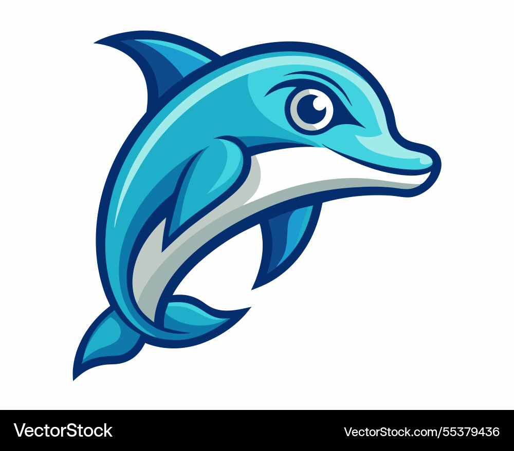Bottlenose-dolphin-mascot-logo Lizenzfreies Vektorbild