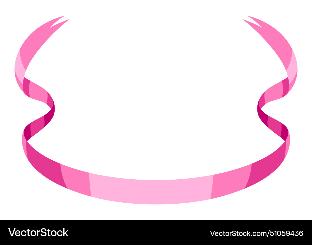 Curly pink ribbon beautiful decorative elegant Vector Image