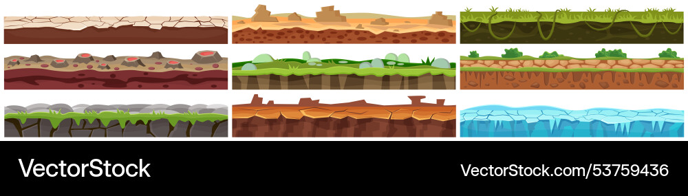 Ground level set surface landscape diagram Vector Image