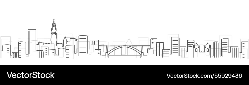 Porto simple dark lines skyline on white Vector Image