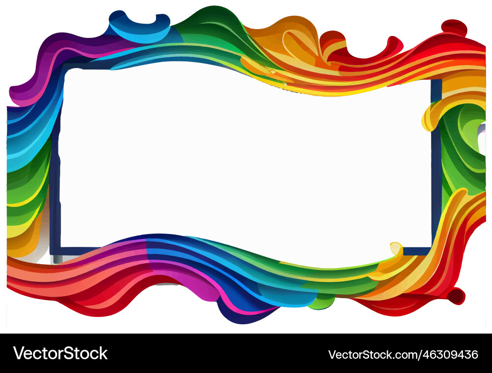 Rainbow Pride Border Frame Royalty Free Vector Image