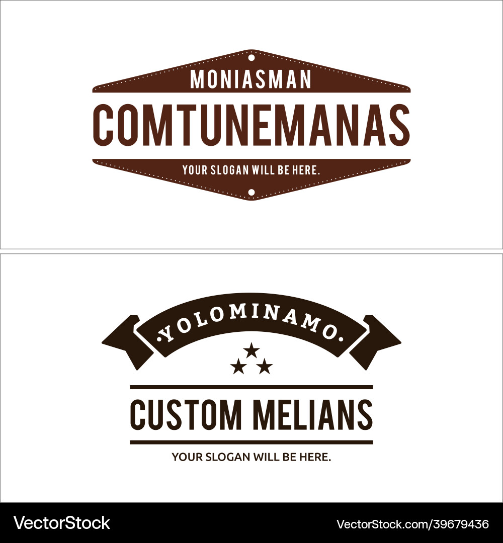 Set of craft leather logo design Royalty Free Vector Image