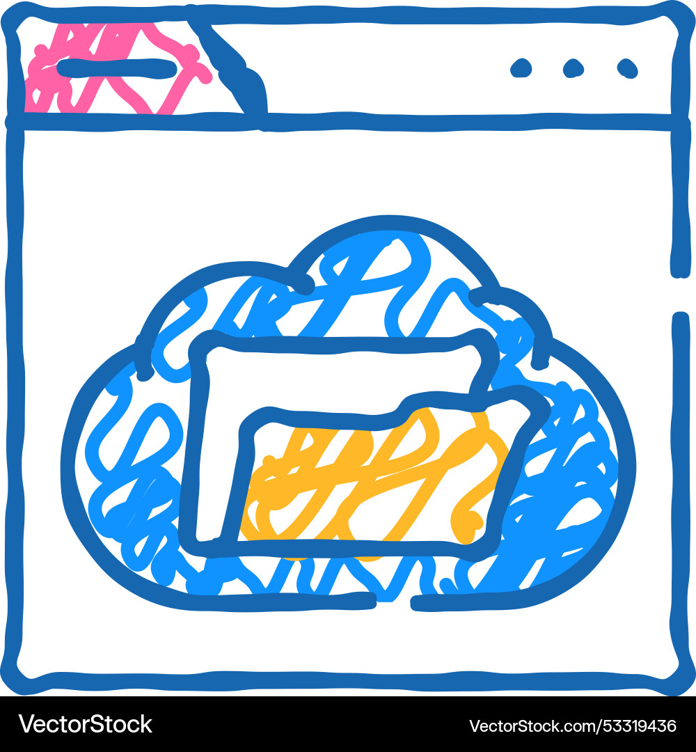 Web folder icon doodle Royalty Free Vector Image