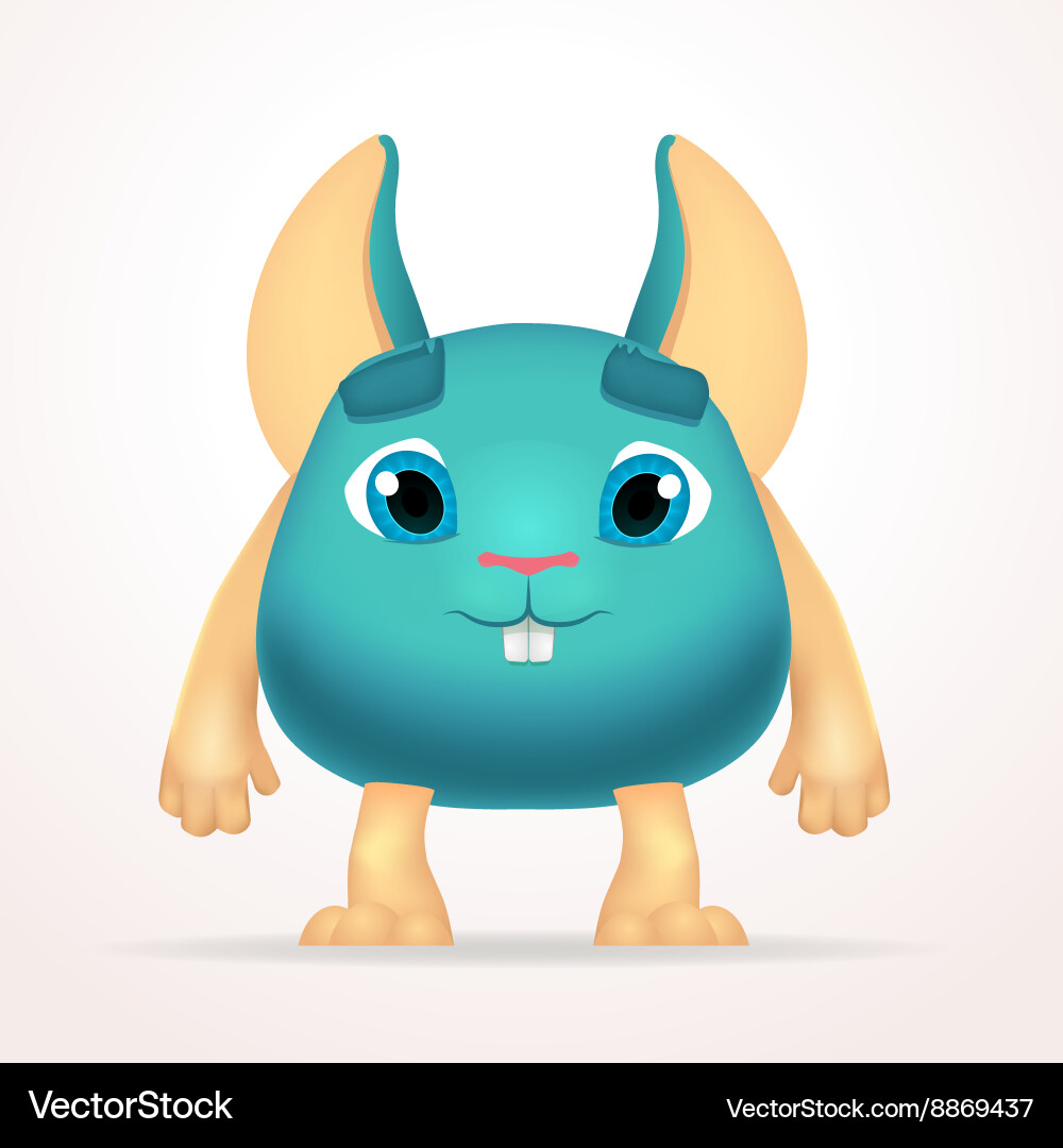 Big goofy mouse mutant character fun fat monster Vector Image