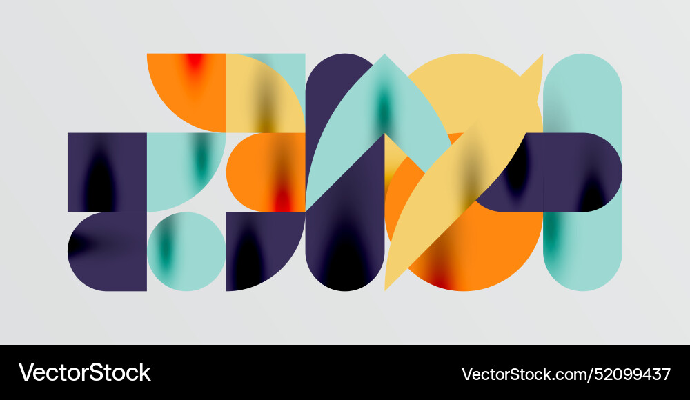 Circles semi squares and round shapes Royalty Free Vector