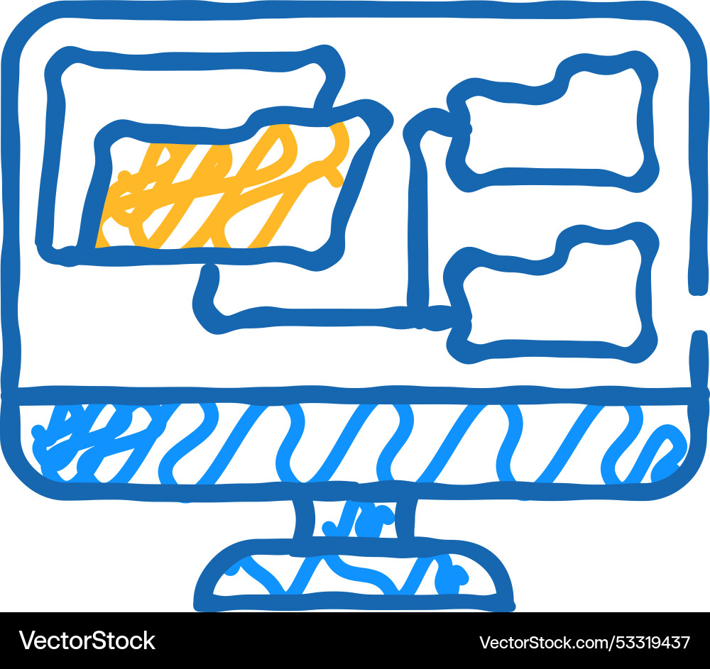 Computer folder icon doodle Royalty Free Vector Image