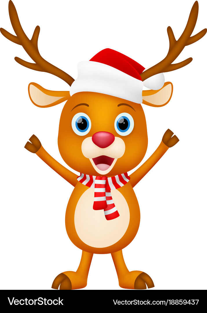 Cute deer cartoon standing Royalty Free Vector Image