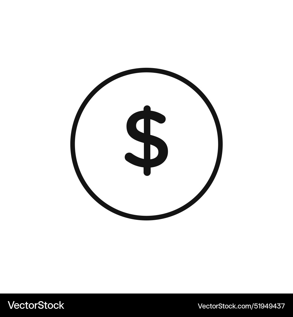 Dollar sign logo outline Royalty Free Vector Image